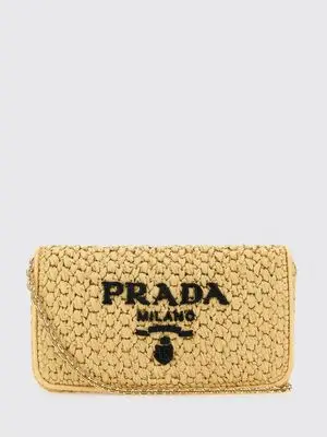 Prada Raffia Shoulder Bag - Cream