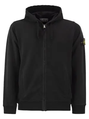Stone Island Regular Fit Hooded Sweatshirt - Black