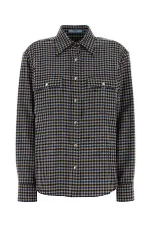 Prada Embroidered Virgin Wool Shirt
