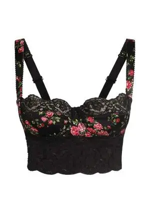 Dolce & Gabbana Printed Satin And Lace Balconette Bra - Multicolor