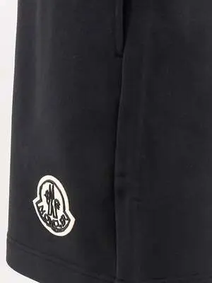 Moncler Cotton Bermuda Shorts With Front Logo Patch