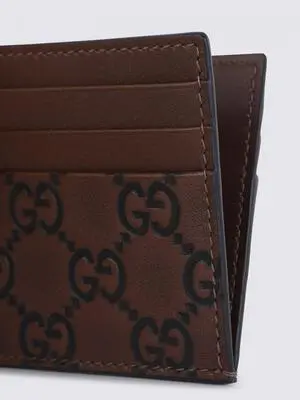 Gucci Gg Emblem Leather Card Holder With Gg Monogram