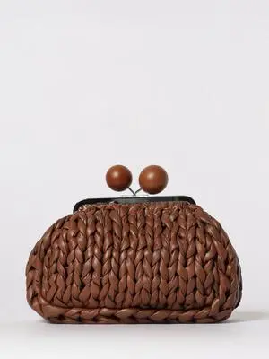 Max Mara Woven Leather Clutch - Brown