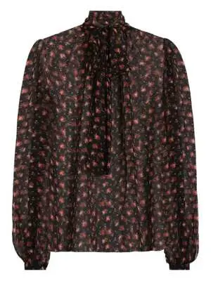 Dolce & Gabbana Silk Floral Print Blouse