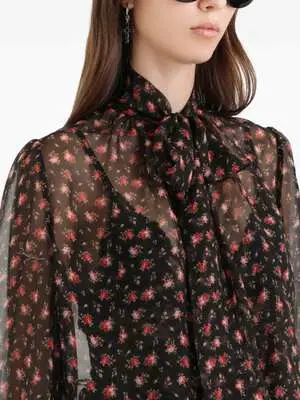 Dolce & Gabbana Silk Floral Print Blouse