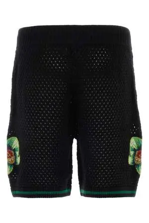 Casablanca Crochet Bermuda Shorts - Black