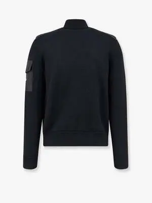 Moncler Virgin Wool Cardigan With Logo Patch