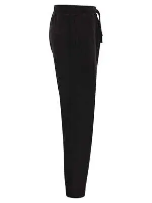Stone Island Cotton Jogger Trousers With Cargo Pocket And Compass Badge - Black