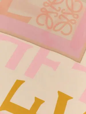 Loewe Printed Silk Scarf - Pink