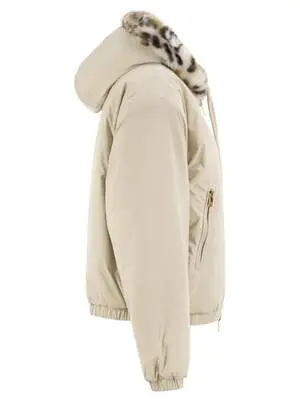 Moose Knuckles Eaton Bunny Gold Reversible Hooded Jacket - Cream