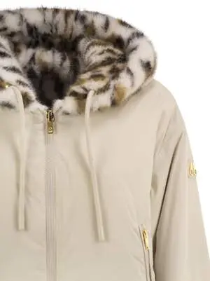 Moose Knuckles Eaton Bunny Gold Reversible Hooded Jacket - Cream