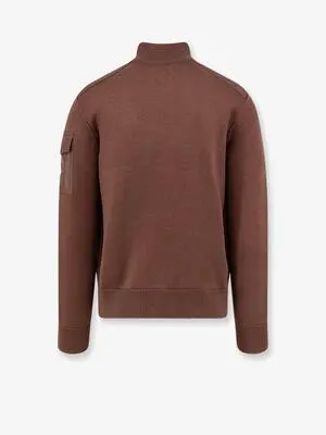 Moncler Virgin Wool Cardigan With Logo Patch - Multicolor