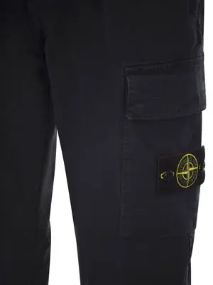 Stone Island Cargo Trousers In Cotton Twill