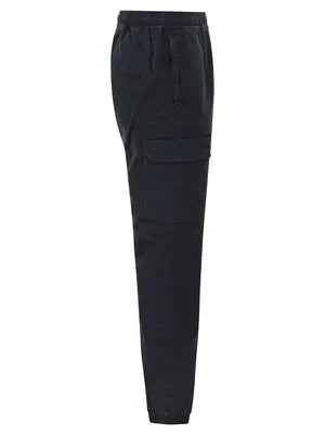 Stone Island Cargo Trousers In Cotton Twill - Blue