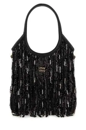 Miu Miu Embellished Fabric Handbag