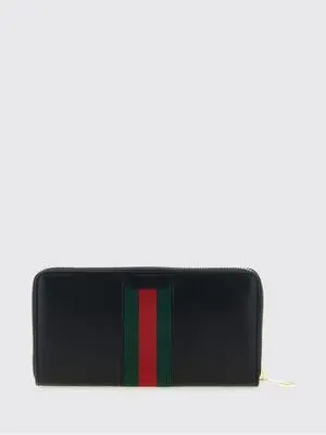 Gucci Horsebit Web Zip Wallet - Black