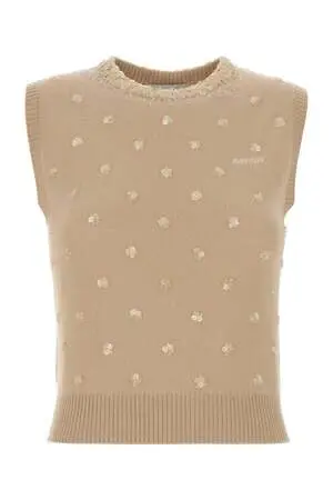 Miu Miu Sand Cashmere Vest - Brown