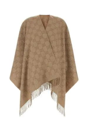Gucci Embroidered Cashmere Blend Cape - Multicolor