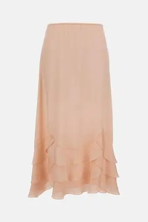 Simone Rocha Tiered Scalloped Hem Skirt - Multicolor