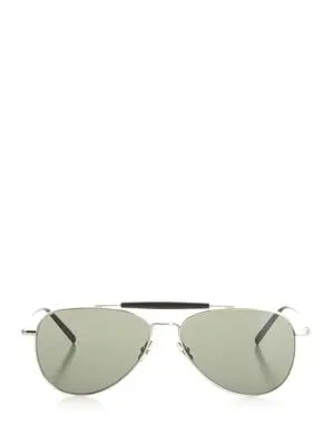 Saint Laurent Saint Laurent Men Aviator Sunglasses Silver