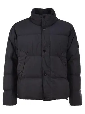 Stone Island Stone Island Men Garment Dyed Crinkle Reps Ny Down Jacket With Duck Down Padding Blue