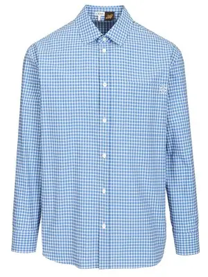 LOEWE Loewe Paula's Ibiza Men Lightweight Textured Checked Cotton Shirt.