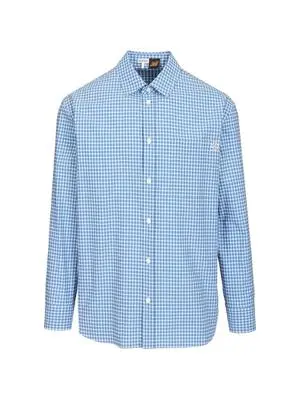 Loewe Lightweight Textured Checked Cotton Shirt - Blue