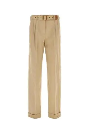 Miu Miu Beige Cotton Pant - Brown