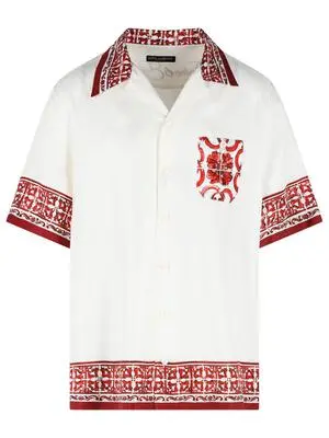 Dolce & Gabbana Maiolica Rubino' Silk Shirt - White