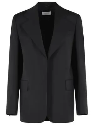 Sportmax Tenace' Virgin Wool Oversize Blazer - Black