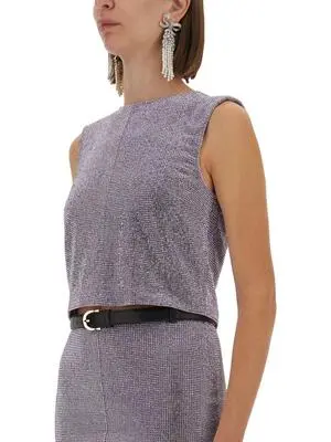 SELF-PORTRAIT Metal Mesh Top