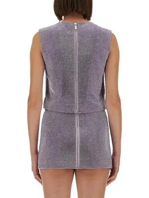 SELF-PORTRAIT Metal Mesh Top - Purple