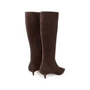JIMMY CHOO Suede Kitten Heel Boots - Brown
