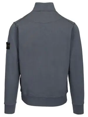 Stone Island Organic Cotton Sweatshirt With Short Zip