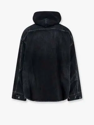 Balenciaga Denim Jacket With Embroidered Logo On The Front