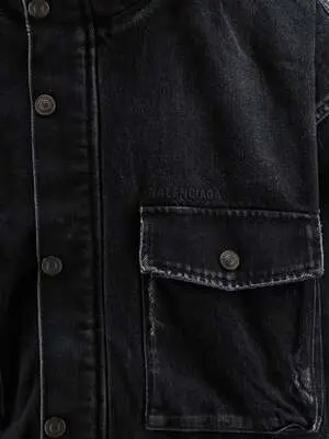 Balenciaga Denim Jacket With Embroidered Logo On The Front