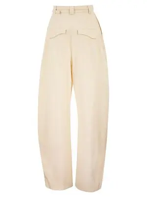 Sportmax Wide Leg Cotton Trousers With Integrated Belt - Multicolor