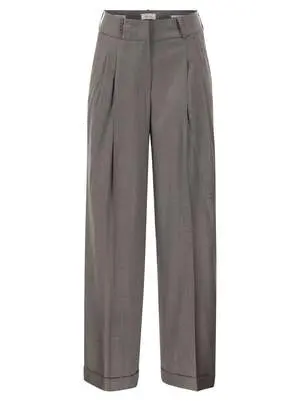 Peserico Tailored Virgin Wool Trousers - Multicolor