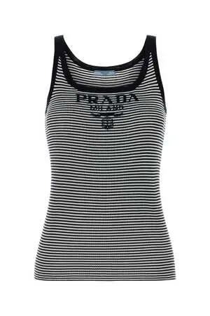 Prada Embroidered Silk Tank Top - Multicolor