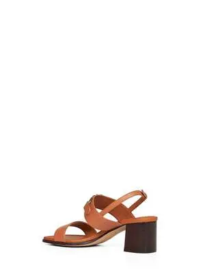 FERRAGAMO Tan Gancini Ornament Sandals