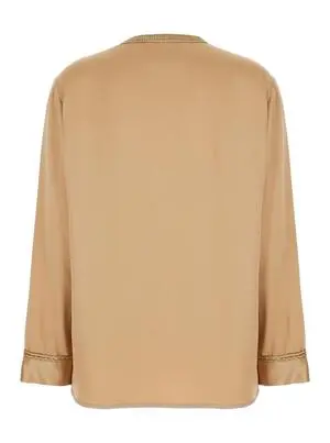 FORTE_FORTE Contrast Finish Viscose Blend Jacket - Cream