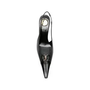 Saint Laurent Leather Slingback Pumps - Black