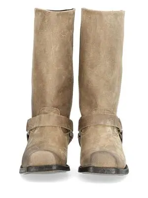 GOLDEN GOOSE Giro Biker Alti Boots - Cream