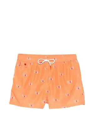 Kiton Swim Trunks With Drawstring And Logo - Multicolor