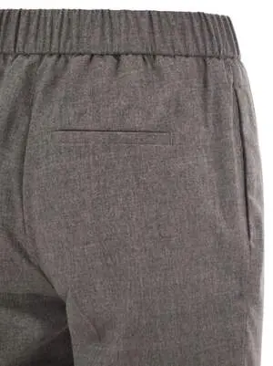 Peserico Virgin Wool And Cashmere Tapered Trousers - Gray