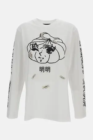 Simone Rocha Dim Sum Logo Print Long Sleeve T-shirt - Multicolor