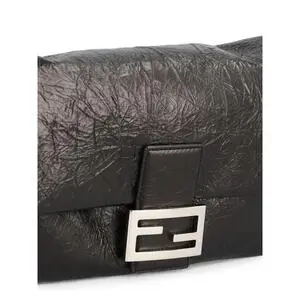 Fendi Calfskin Medium Baguette Soft Tote Bag - Black