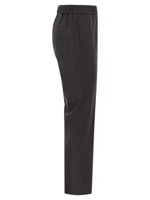 Peserico Virgin Wool And Cashmere Tapered Trousers - Multicolor
