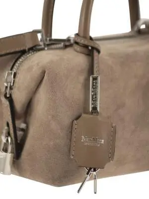 Max Mara Suede Calfskin Holdall Bag - Brown