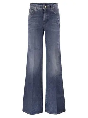 Sportmax Spdmeandro Flared Cotton Denim Jeans - Multicolor